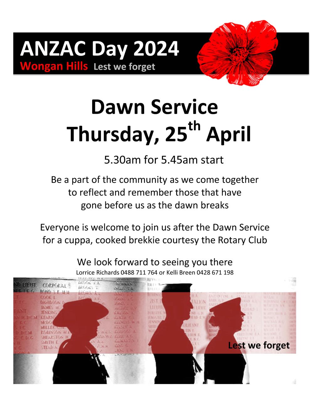 Wongan Hills Anzac Day Memorial Service » Shire of Wongan-Ballidu